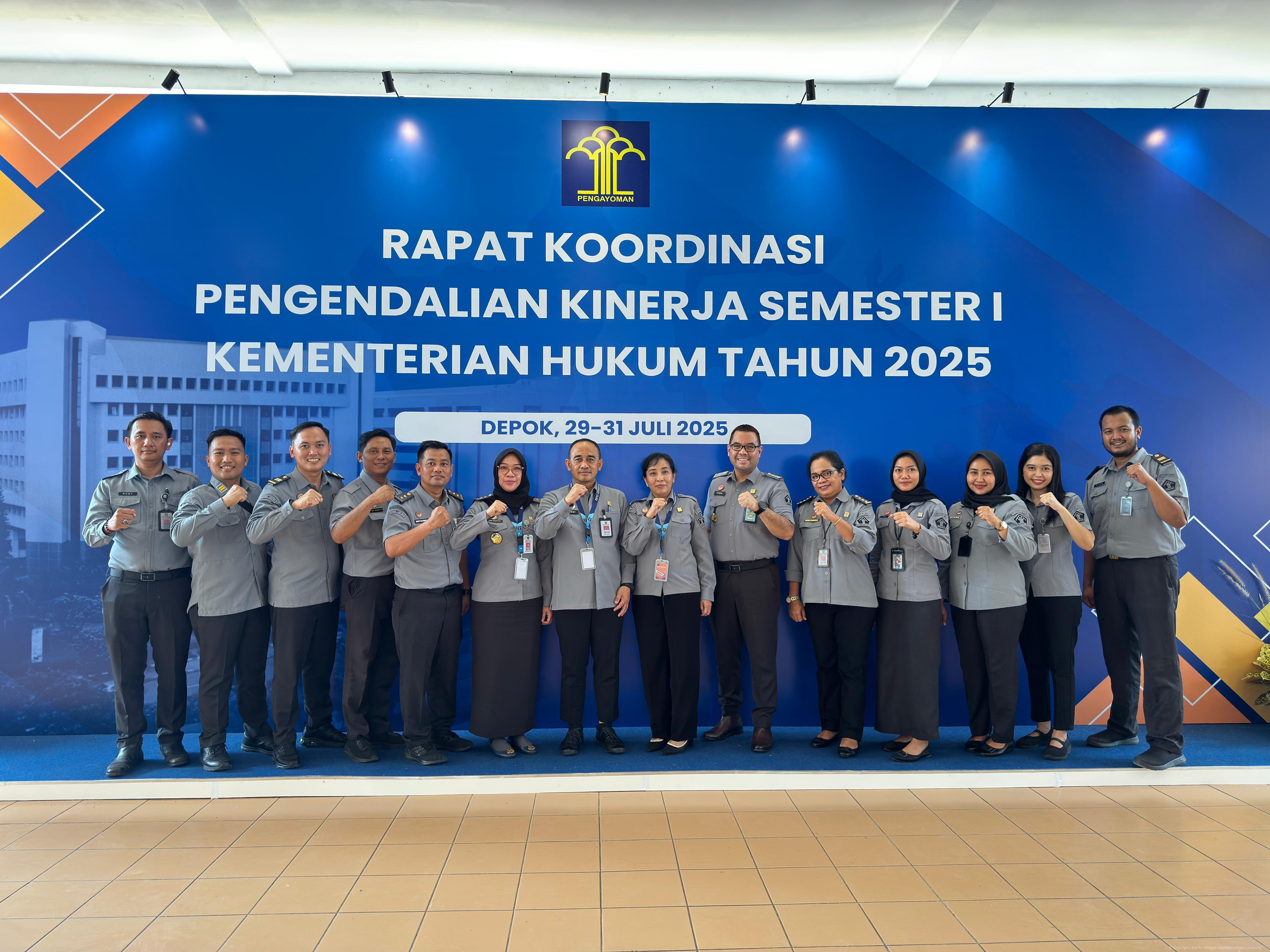 Evaluasi Capaian Kementerian Hukum, Kanwil Lampung Hadiri Rakordal Kinerja Semester I Tahun 2025